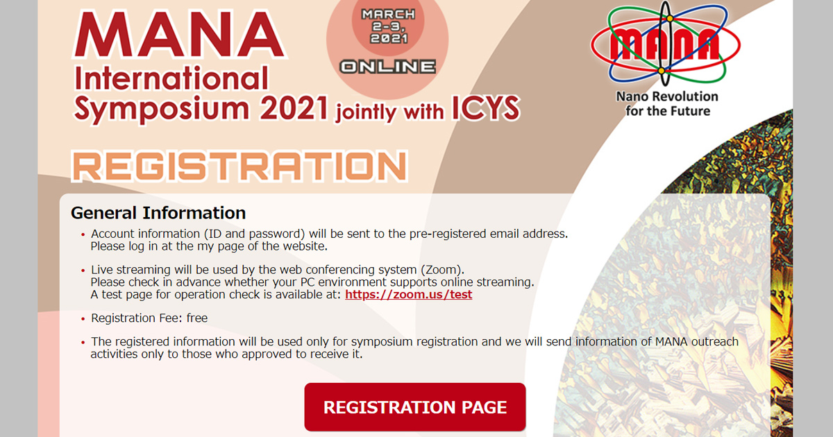 REGISTRATION / MANA INTERNATIONAL SYMPOSIUM 2021